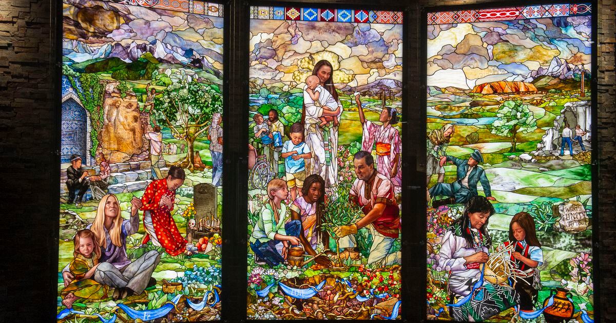 Stained-glass panels designed to promote unity are unveiled to kick off ...