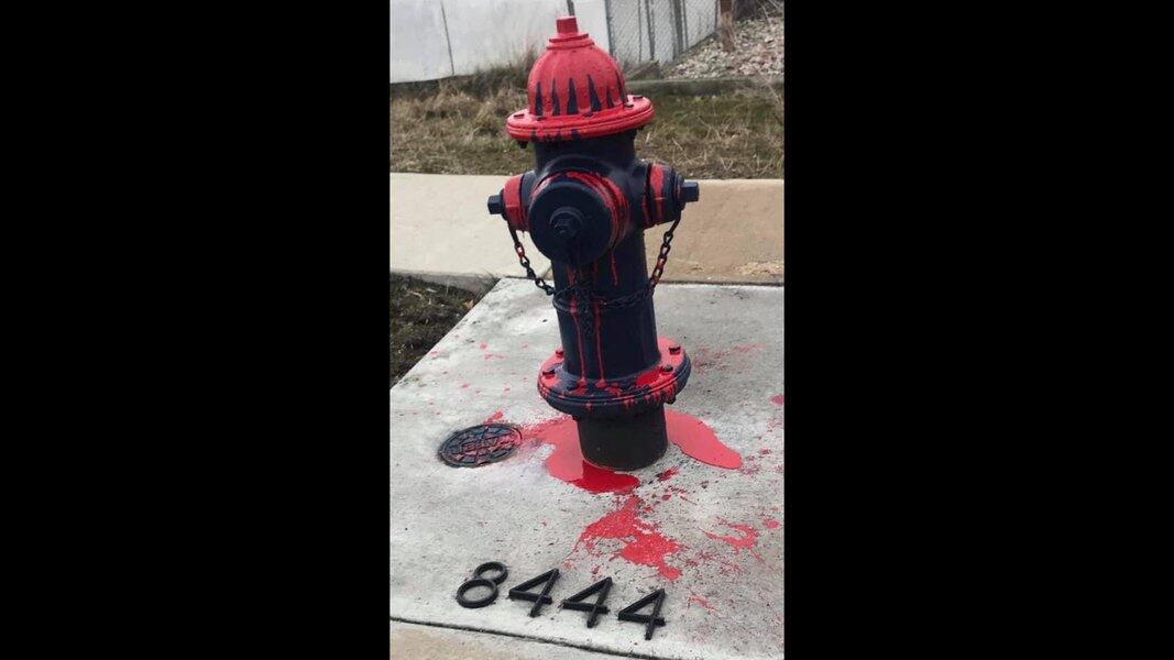 A Utah fire hydrant was painted blue to honor a police officer who was ...