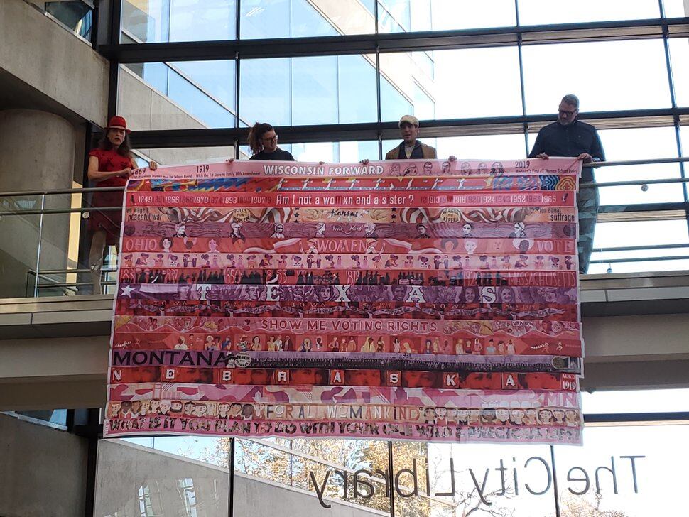 Utah artists add to Her Flag project celebrating women getting right to ...