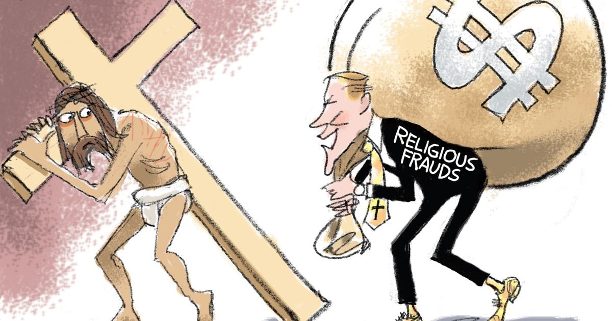 Bagley Cartoon: Grifting for God - The Salt Lake Tribune