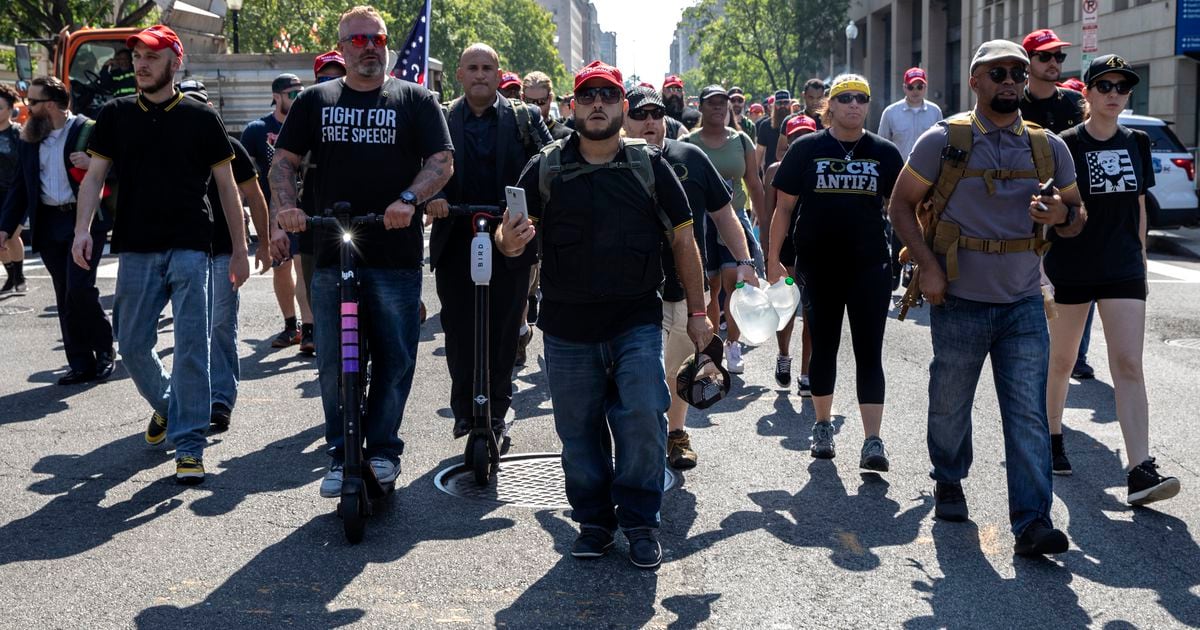 Right-wing groups rally in Washington amid heavy police presence to ...