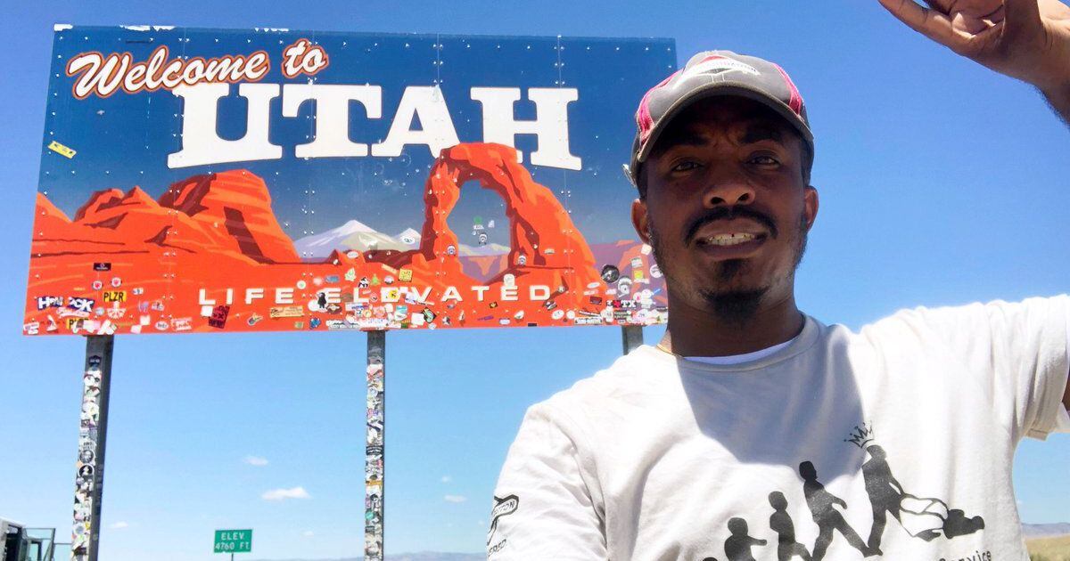 Lawnmower man makes Utah the 34th stop on his 50-state grass-cutting trek