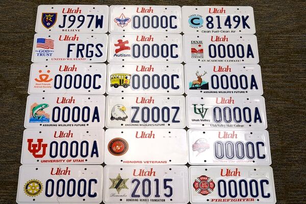 Special-group license plates show Utahns love their colleges, wildlife ...