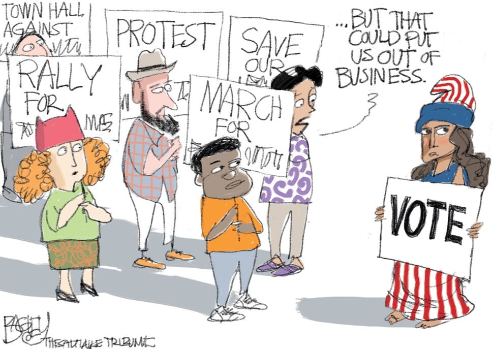 Bagley Cartoon: The Ultimate Protest - The Salt Lake Tribune